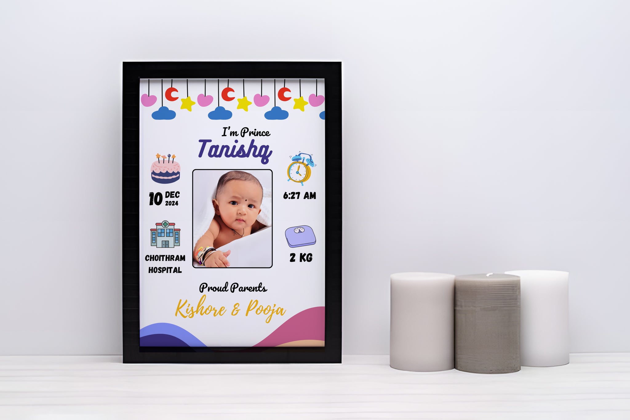 Baby Birth Frame - Design 1 – InstaFrame
